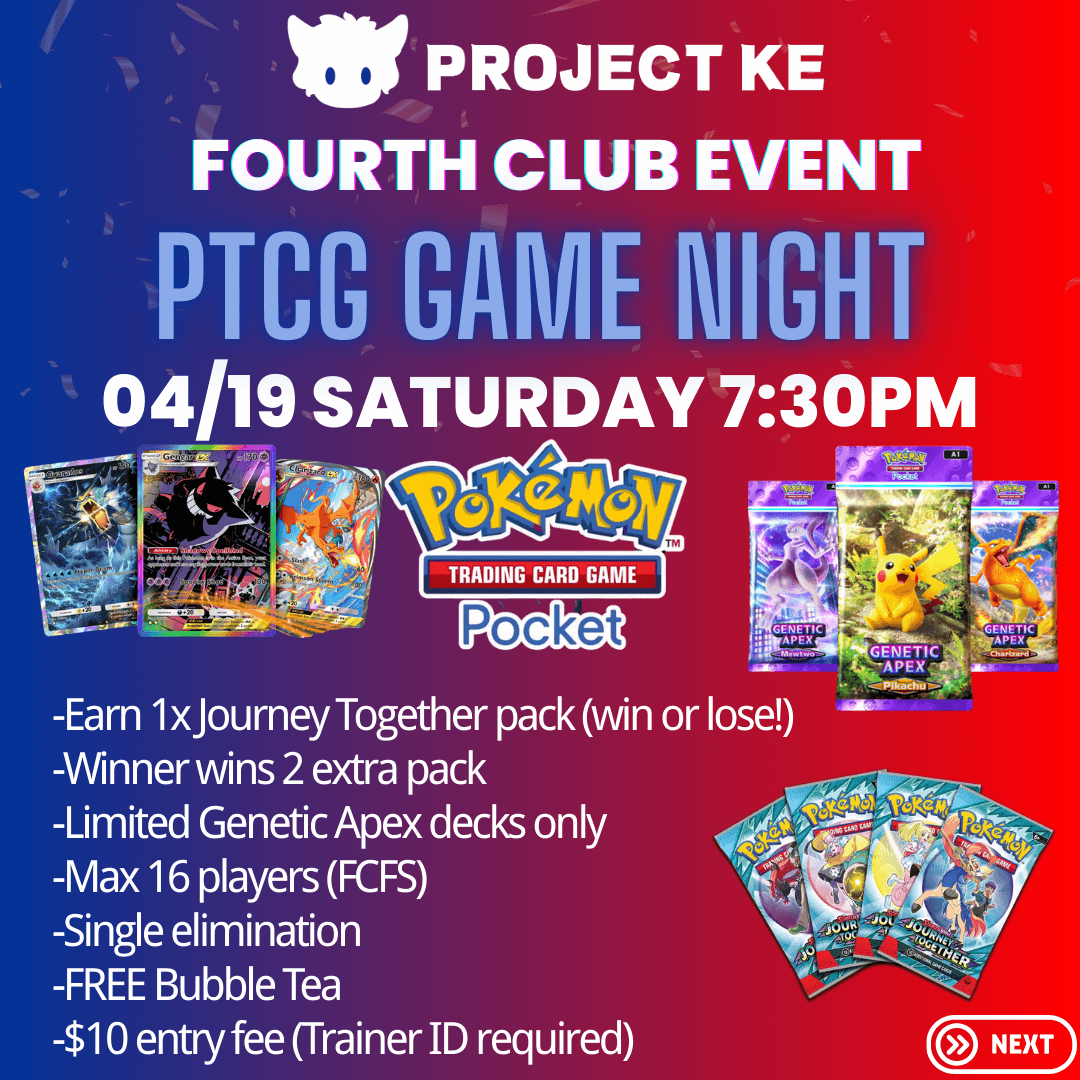 Project KE Pokémon TCG Game Night – Win Packs & Free Bubble Tea! (April ...